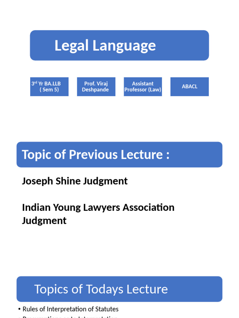 15th PPT LEGAL LANGUAGE | PDF | Statutory Interpretation | Plain ...