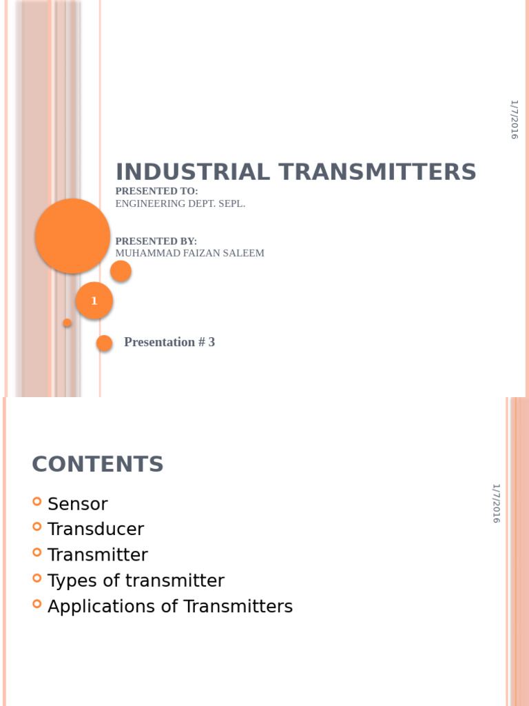 3.Industrial Transmitters | PDF | Pressure Measurement | Flow Measurement