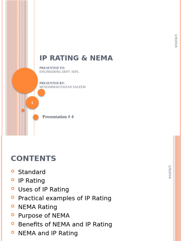 4.IP Rating & NEMA | PDF | Electrical Engineering