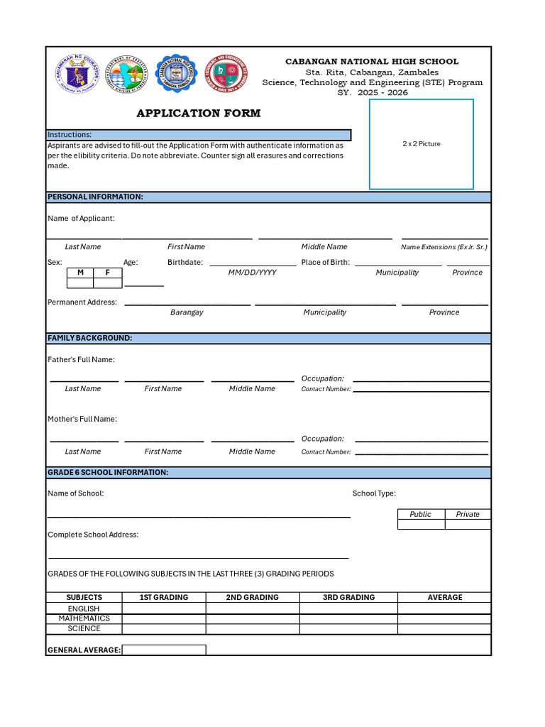 STE Application Form_New_Page1 | PDF | Science