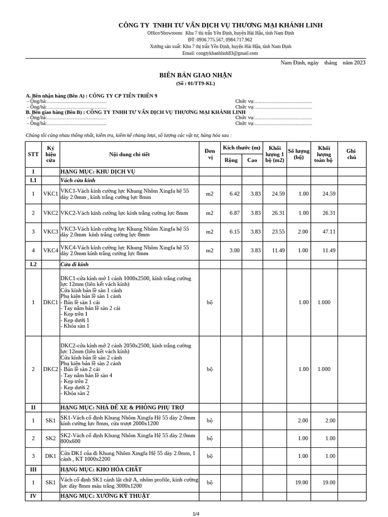 Bbbg Cửa Nhôm + Cửa Cuốn Ok | PDF