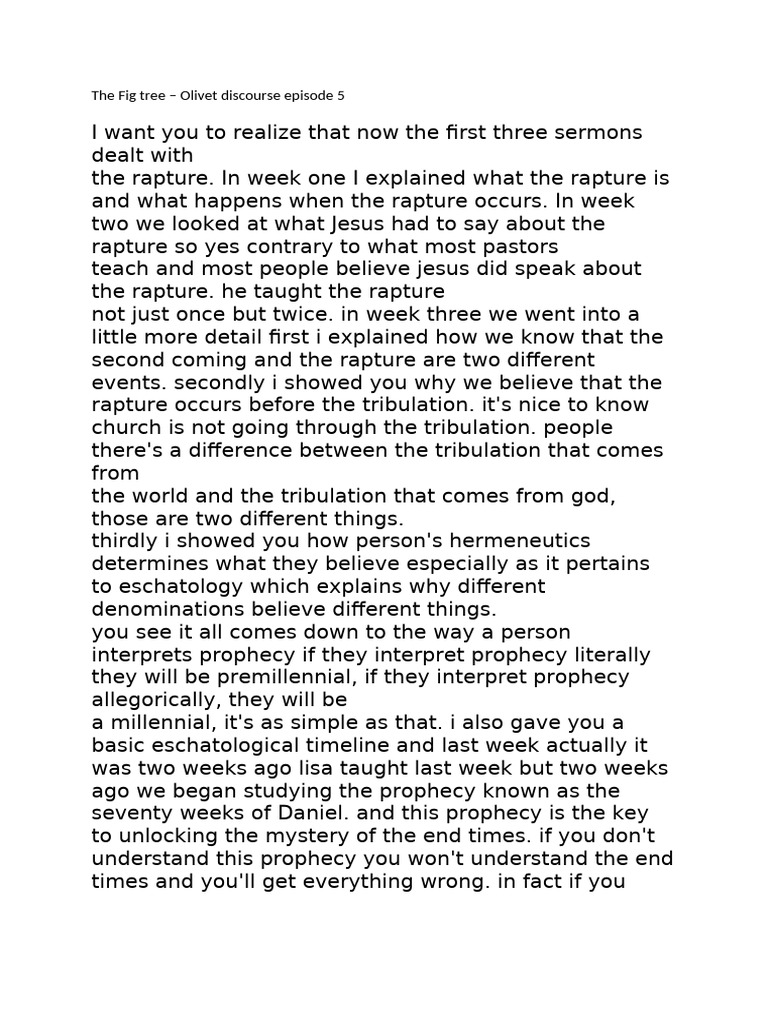The Fig tree | PDF | Rapture | Messiah