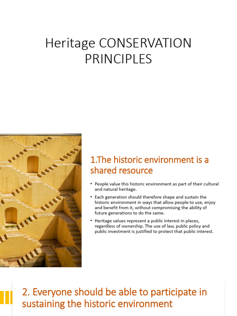Heritage Conservation Principles Explained | PDF | Knowledge