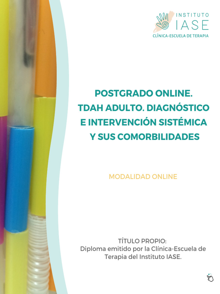Dossier Postgrado Tdah Adulto PDF | PDF | Desorden hiperactivo y deficit de atencion | Trastorno ...
