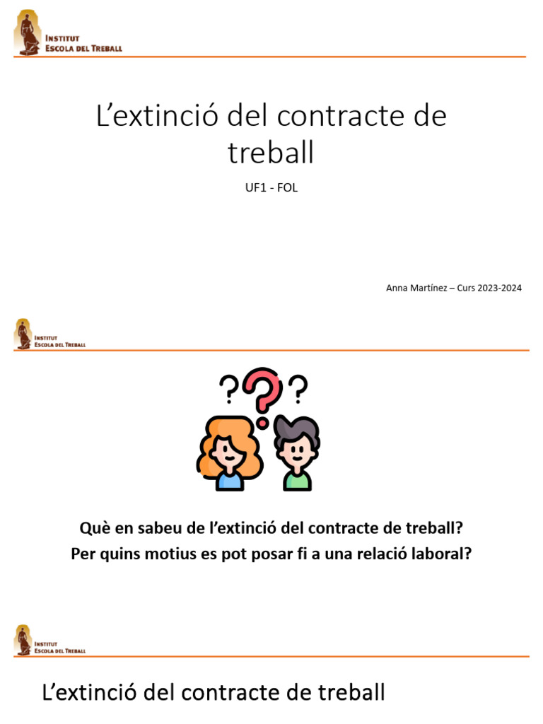 6. Lextinció Del Contracte de Treball | PDF