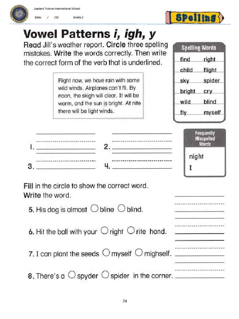 Gr2 Spelling Booklet Part 2-26 | PDF