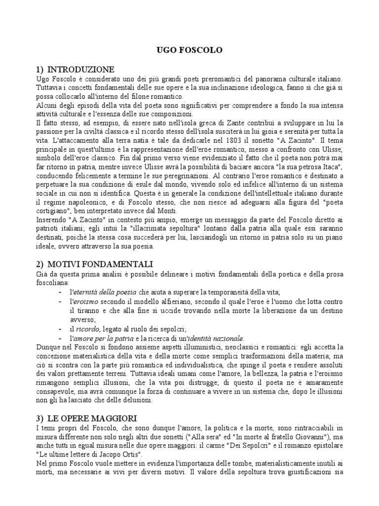 Ugo Foscolo | PDF