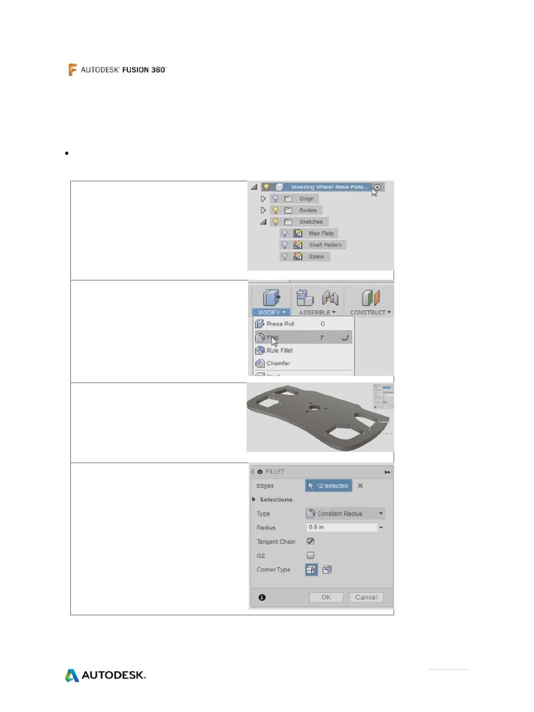 Fillet Creation in Fusion 360 | PDF