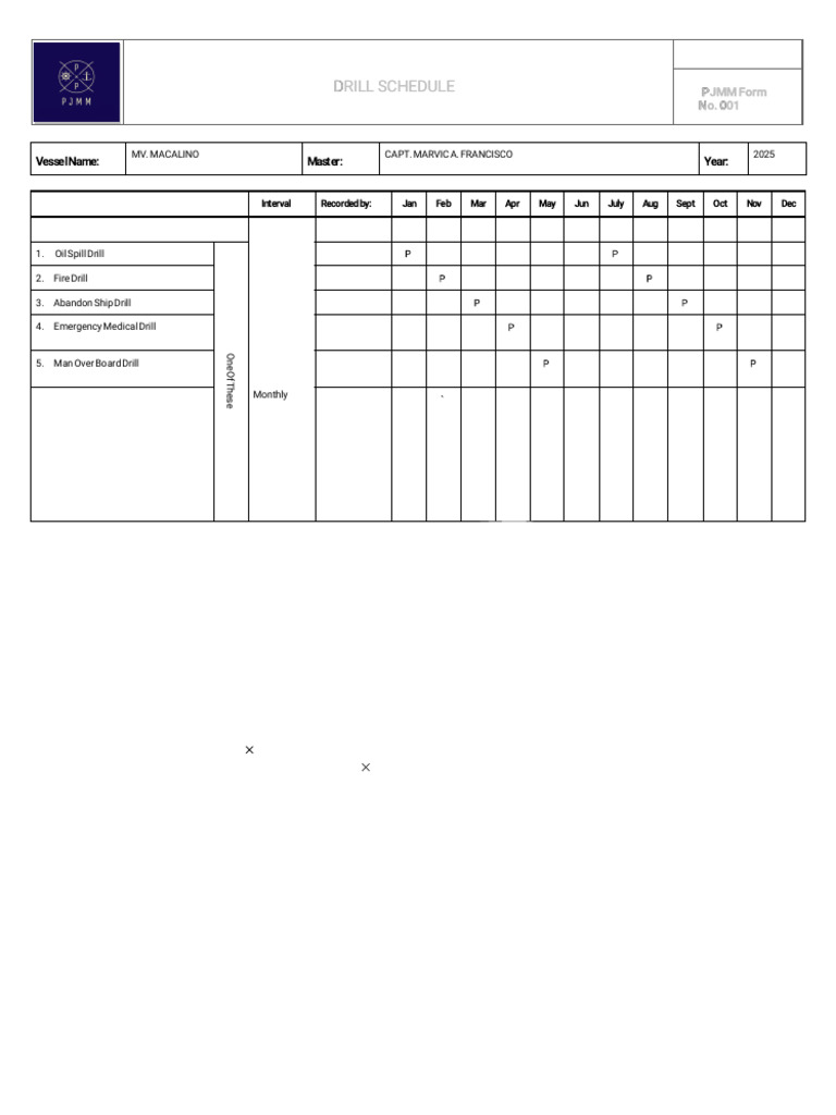 Schedule. Drills 202.doc 1 2 | PDF