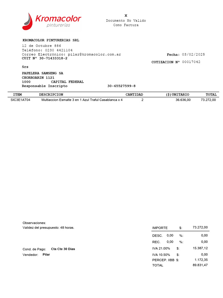 PAPELERA SAMSENG SA CT-A-19-17042 | PDF