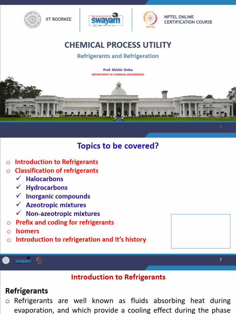W11L1 Introduction To Refrigerants-Classification | PDF | Chlorofluorocarbon | Refrigeration