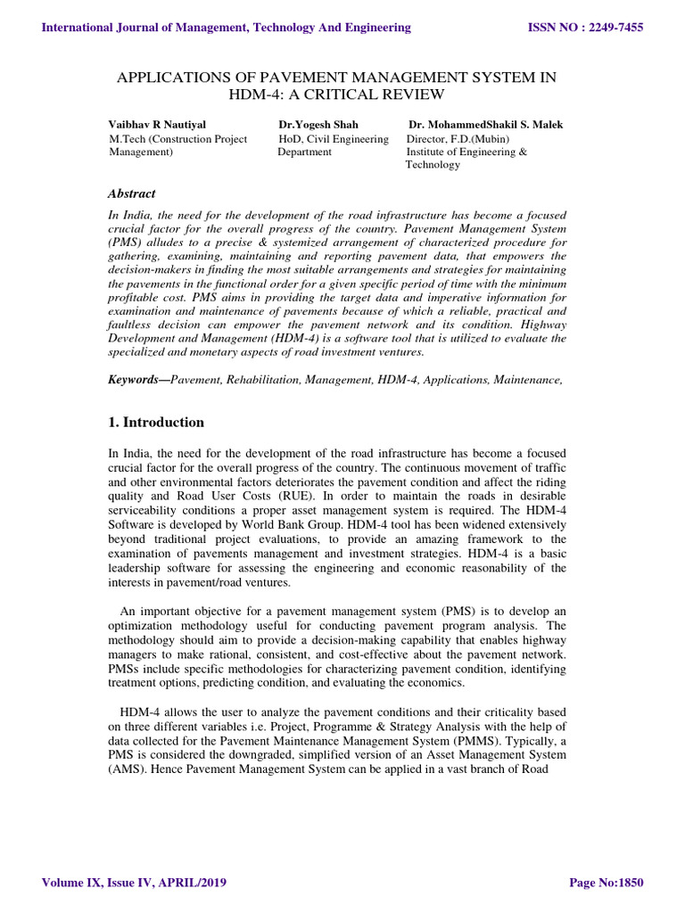 Applications of Pavement Management Syst | PDF | Life Cycle Assessment ...