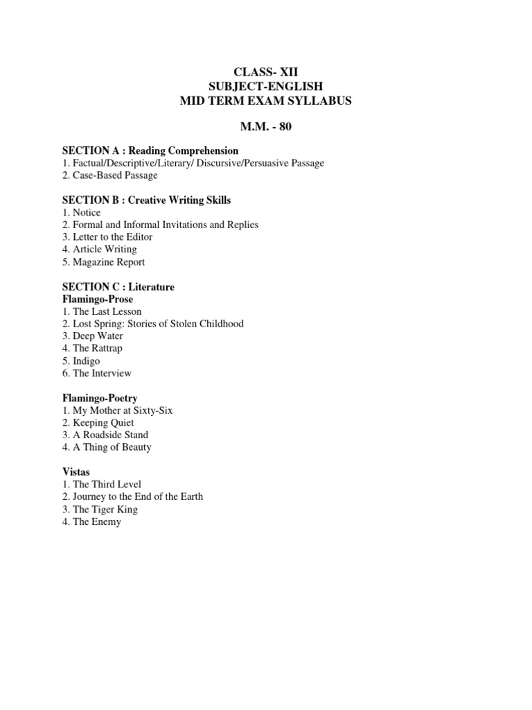 Mid Term Syllabus-Class 12 (Commerce) | PDF | Function (Mathematics) | Integral