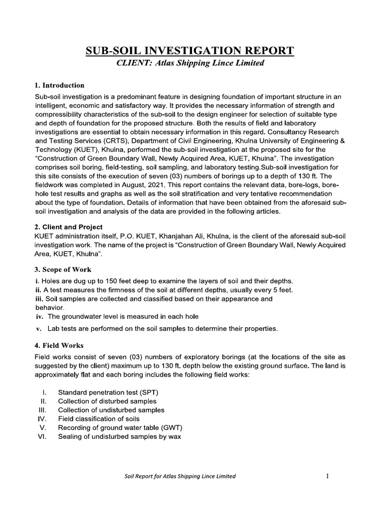 Soil Investigation | PDF