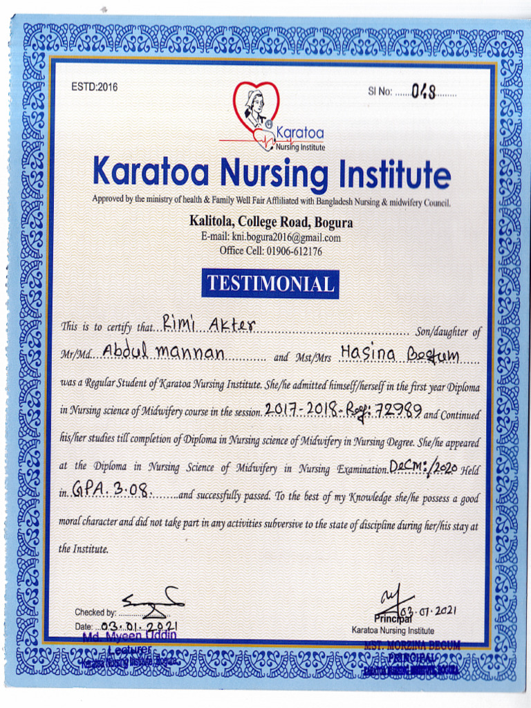Nursing Testimonial | PDF
