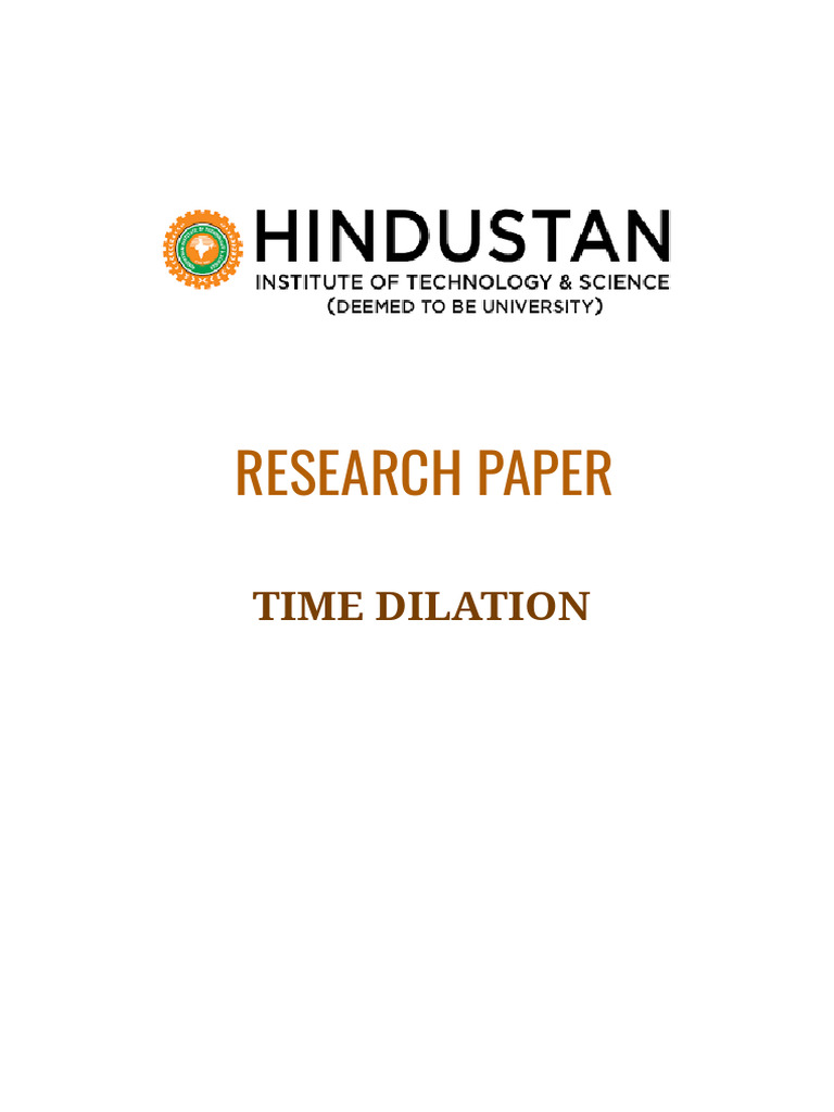 Research Paper - Time Dilation - 3 | PDF | Gravity | Theory Of Relativity