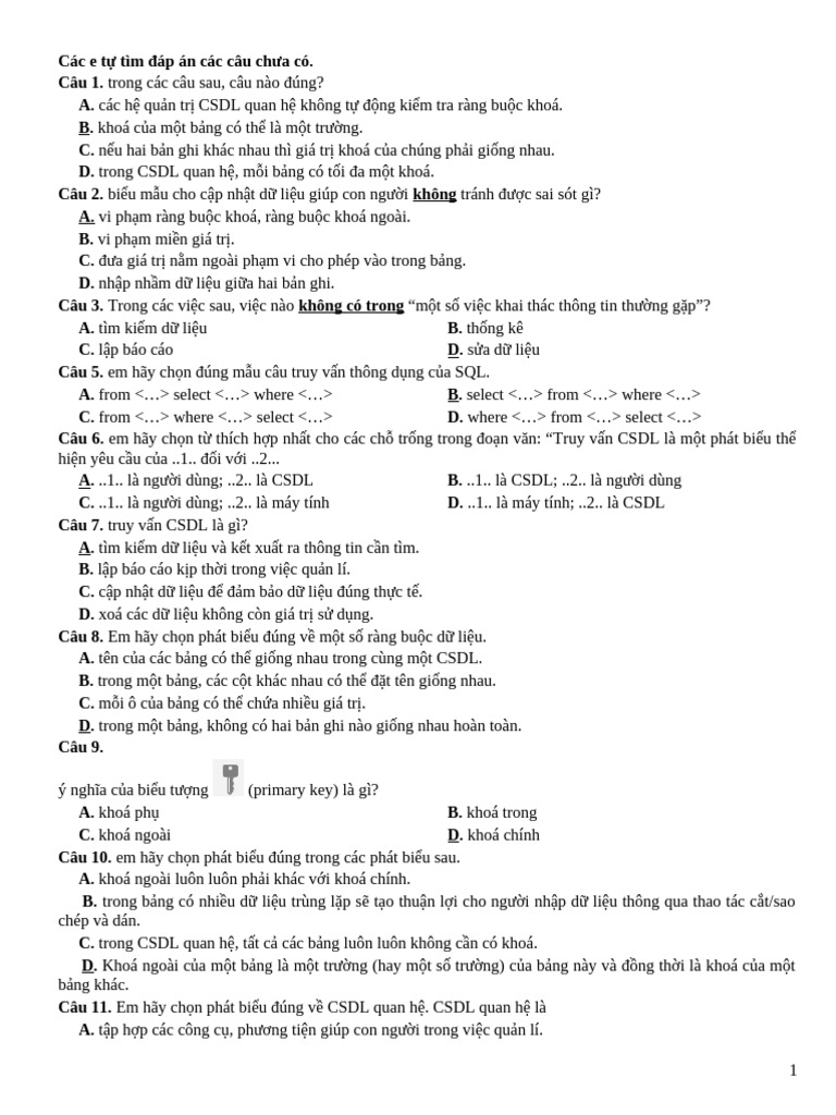 Tham khảo tin 11 HK2 | PDF