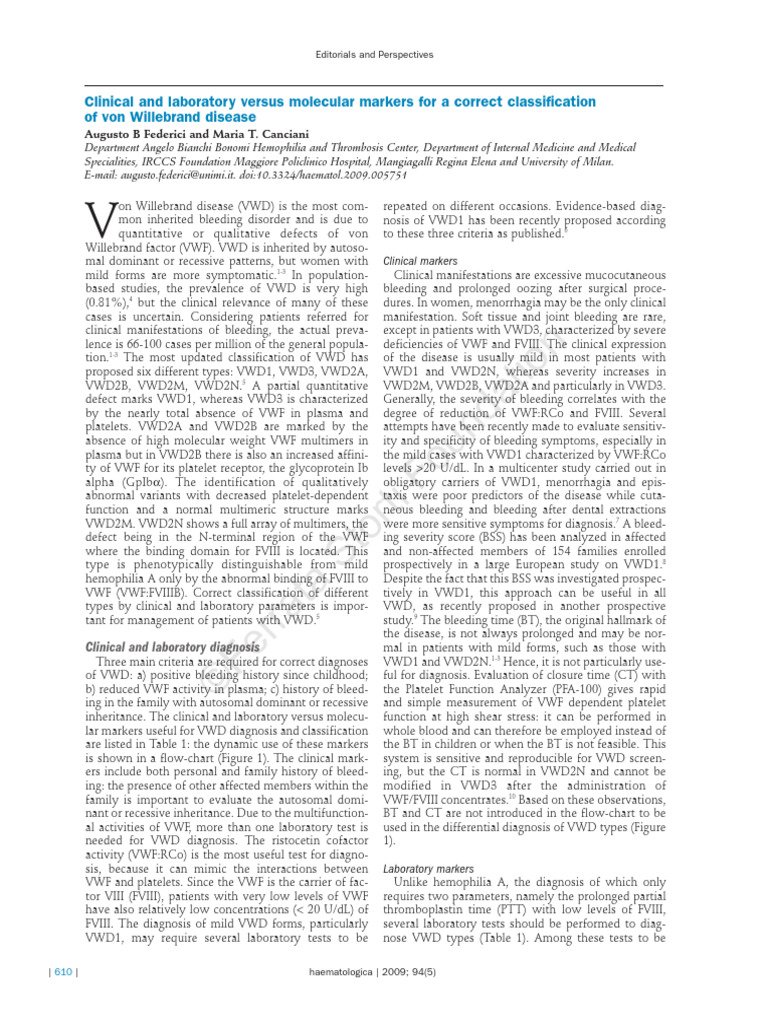 Understanding Von Willebrand Disease | PDF | Hematology | Vertebrates