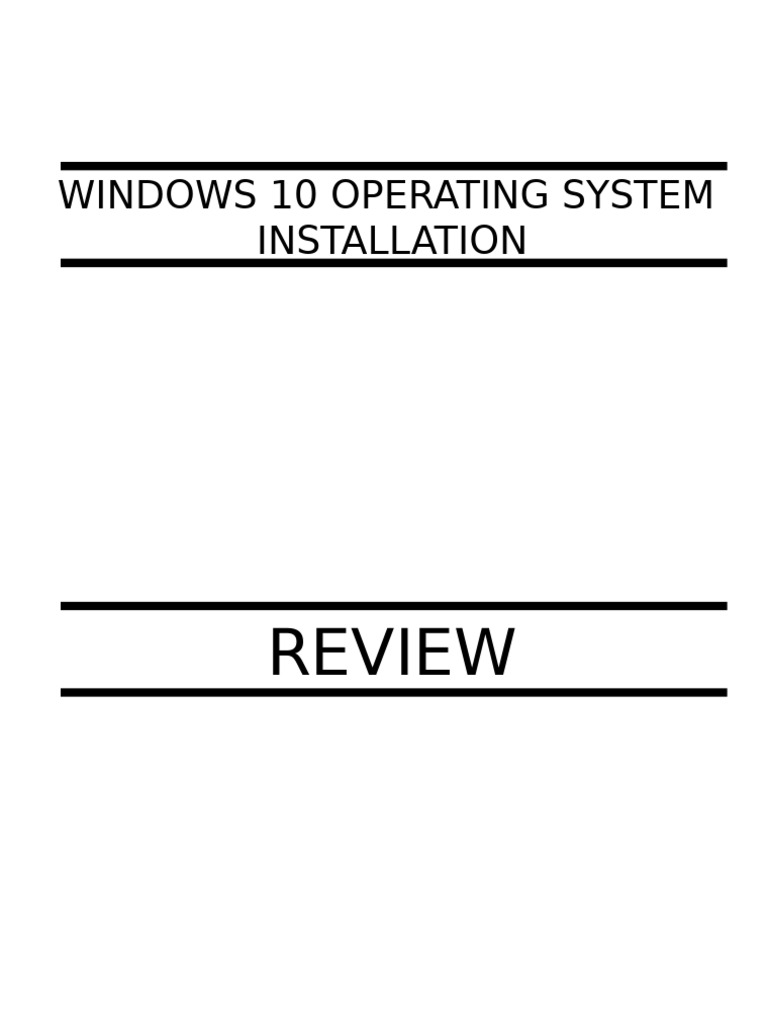 Windows Operating System Installation Quiz | PDF