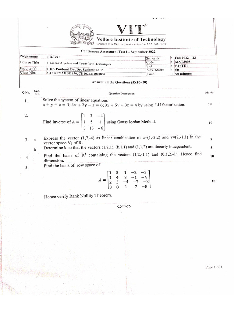 Linear Transformation | PDF