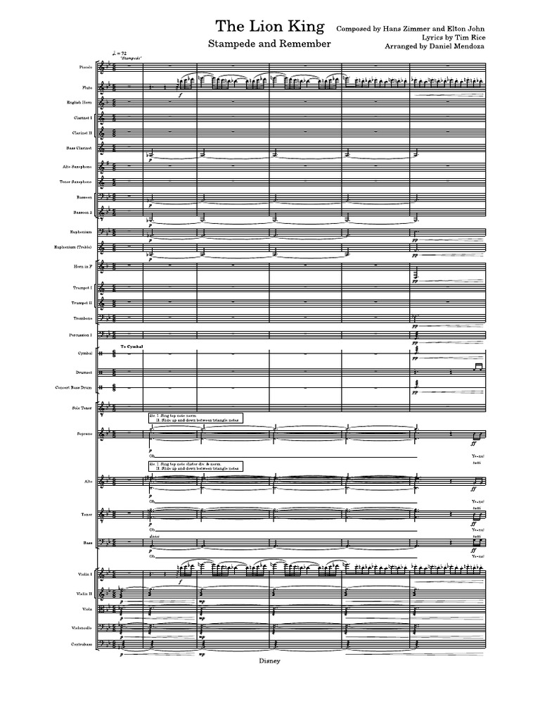 Composed by Hans Zimmer and Elton John - The Lion King | PDF