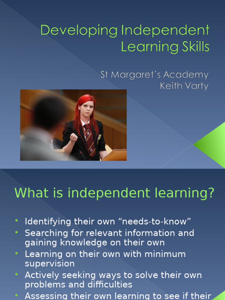 Developing Independent Learning Skills | PDF | Learning | Teachers