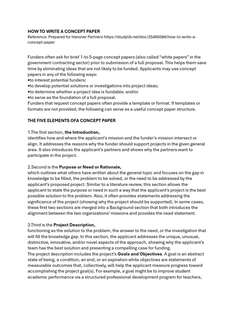 How To Write A Concept Paper | PDF | Goal | Cognition