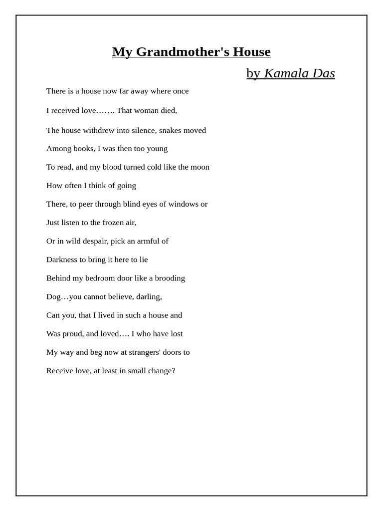 My Grandmother House | PDF