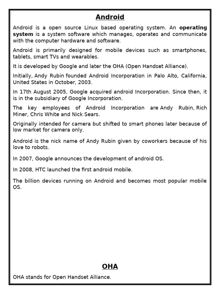 Overview of Android OS and Development Tools | PDF | Android (Operating ...