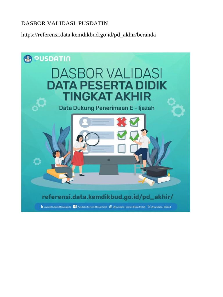 Dasbor Validasi Pusdatin | PDF