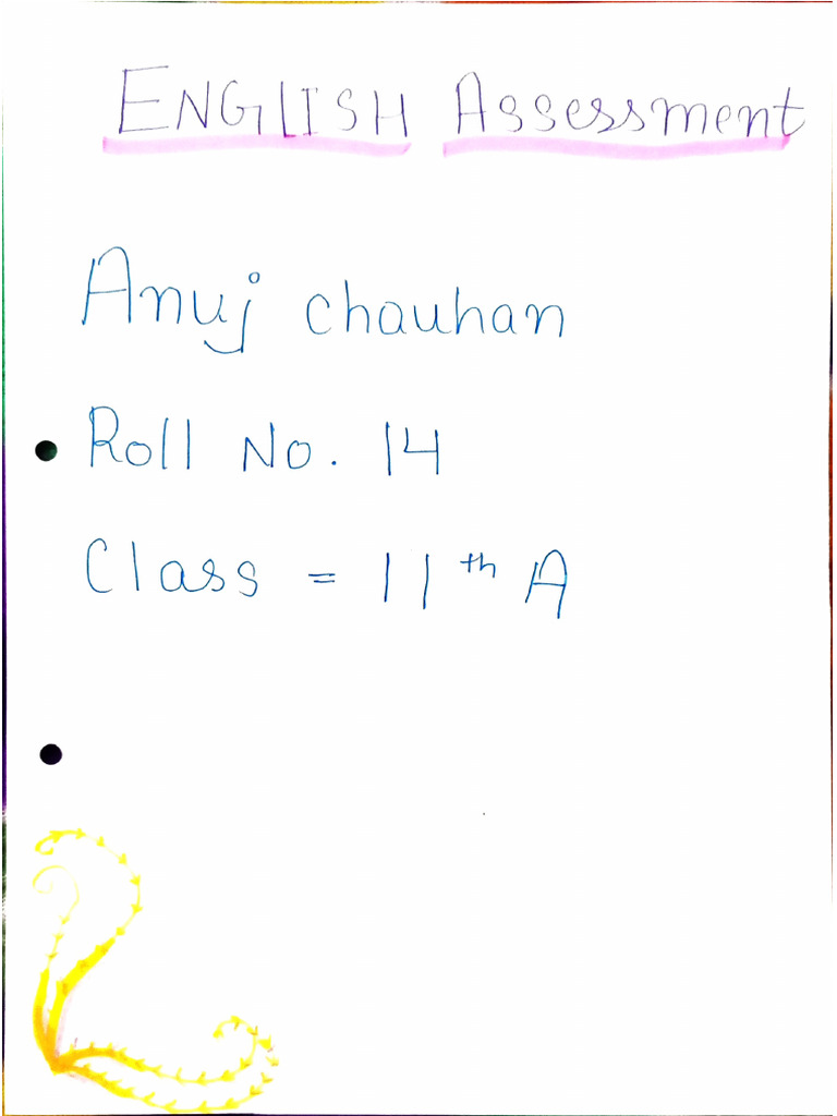 ANUJ Eng Assessment | PDF