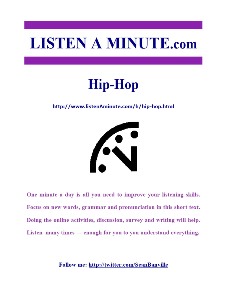 Improve English with Hip-Hop Listening | PDF | Hip Hop Music | Human ...