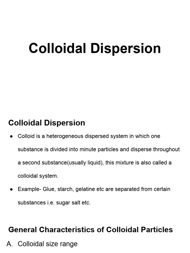 Understanding Colloidal Dispersion Basics | PDF | Colloid | Diffusion
