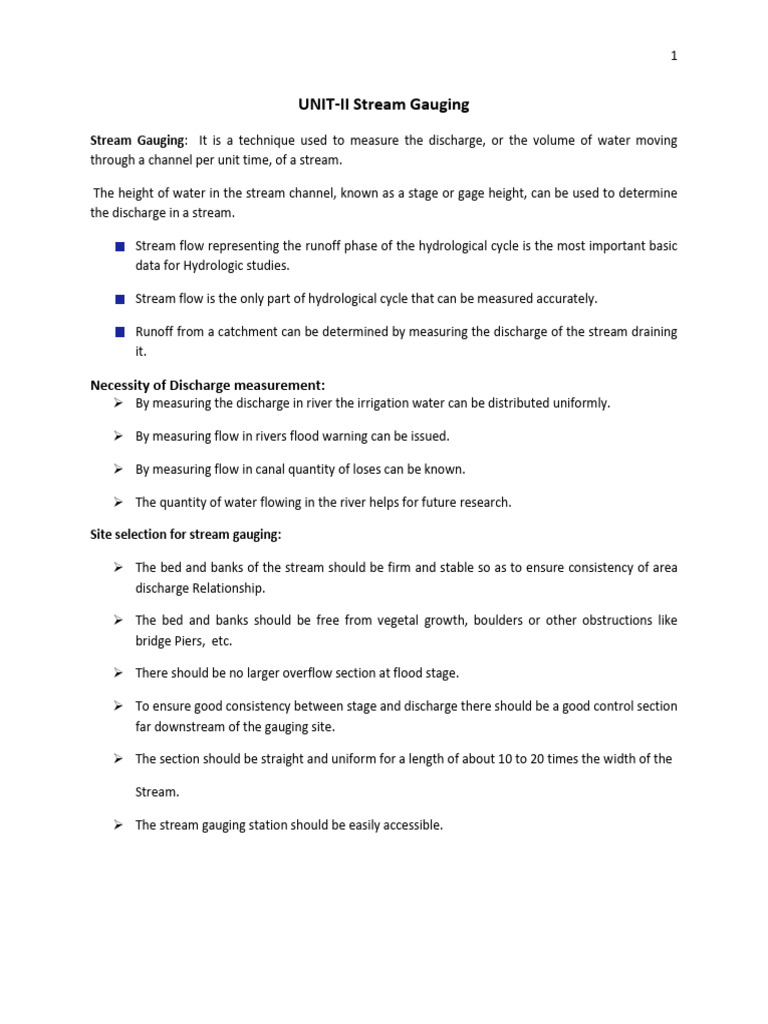 UNIT-2 STREAM GAUGING & RIVER ENGINEERING | PDF | Levee | River