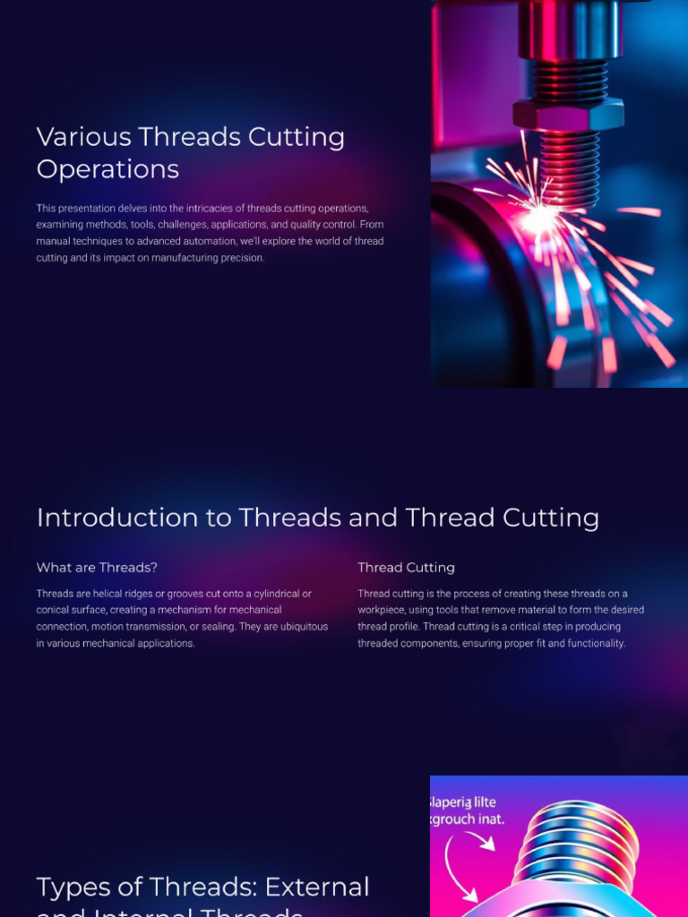 Various Threads Cutting Operation | PDF
