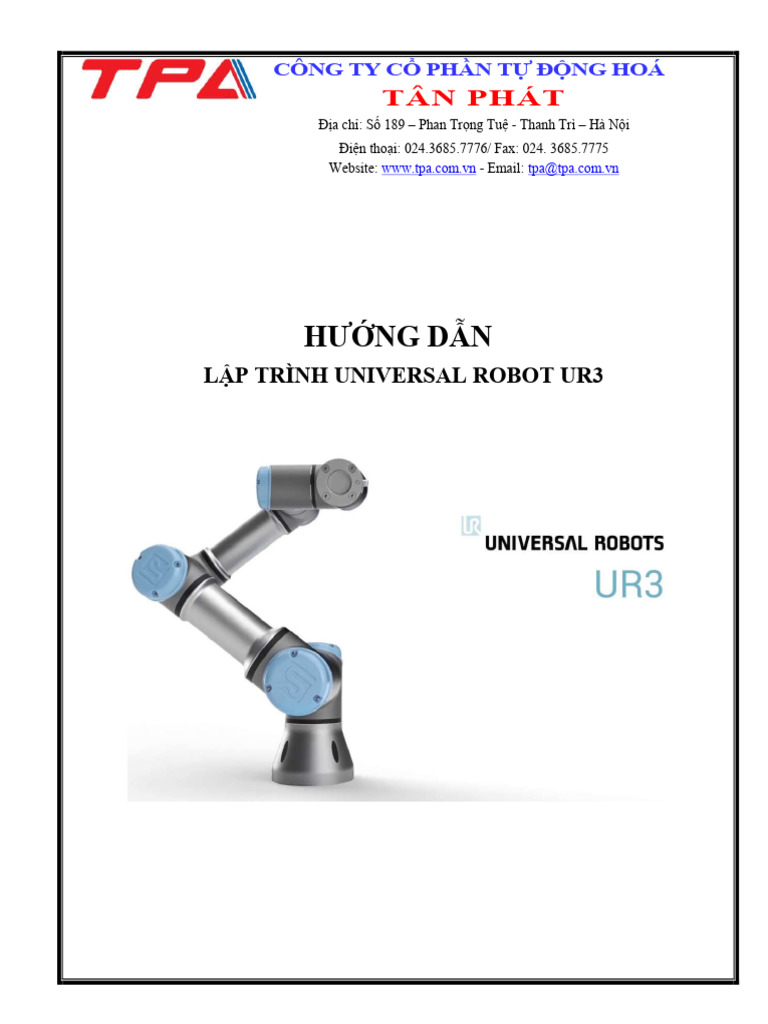 Phụ lục 1 - Hướng Dẫn Lập Trình Robot UR3 | PDF