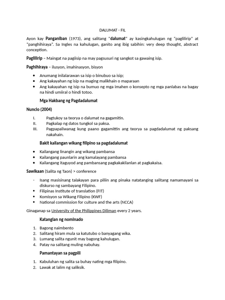 DALUMAT Reviewer | PDF