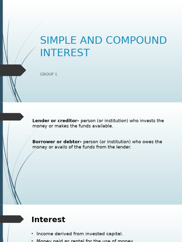 Simple and Compound Interest 1 | PDF | Interest | Debt