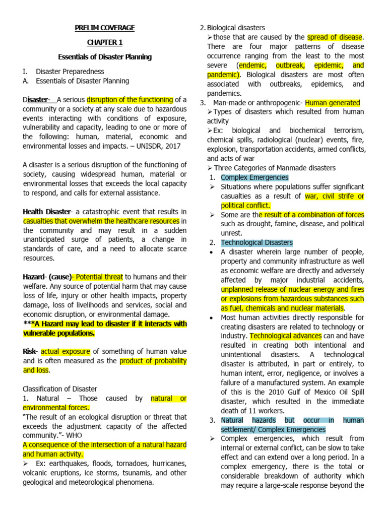 Prelim Coverage | PDF | Emergency Management | Hazards