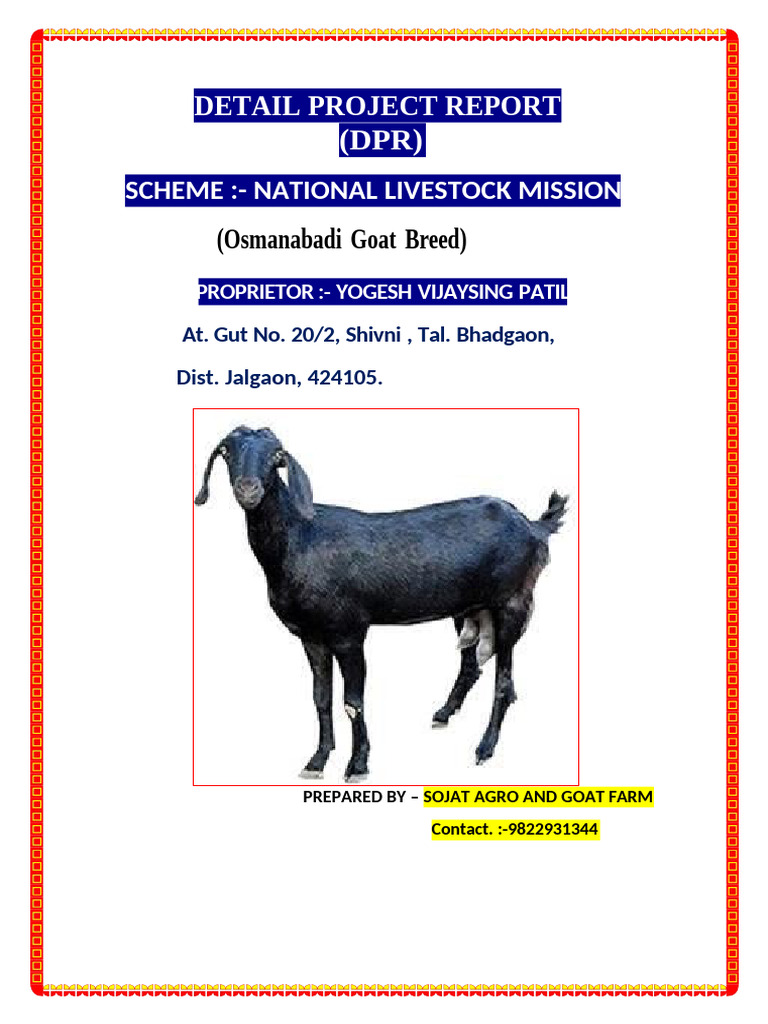 Osmanabadi Goat Farming Project Report | PDF | Agriculture | Goat