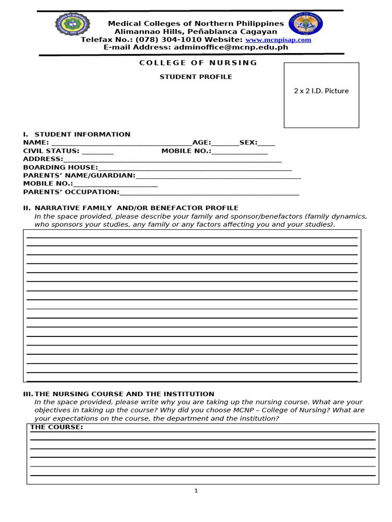 STUDENT-PROFILE. | PDF | Nursing | Psychology