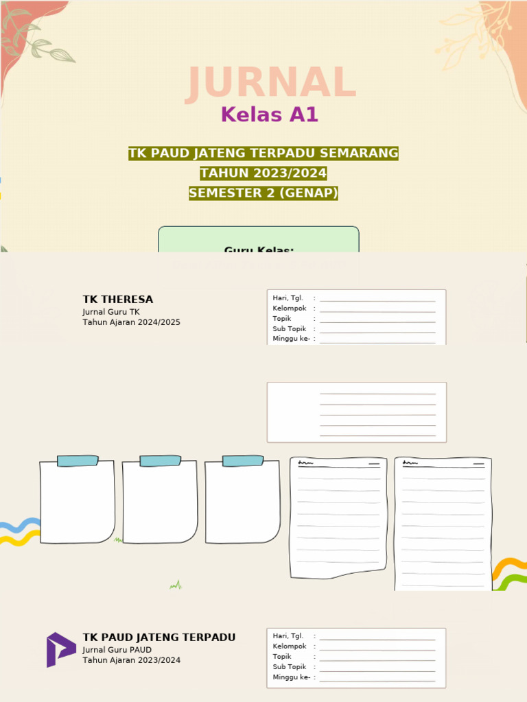 Jurnal Guru PAUD TK KB PAUD | PDF
