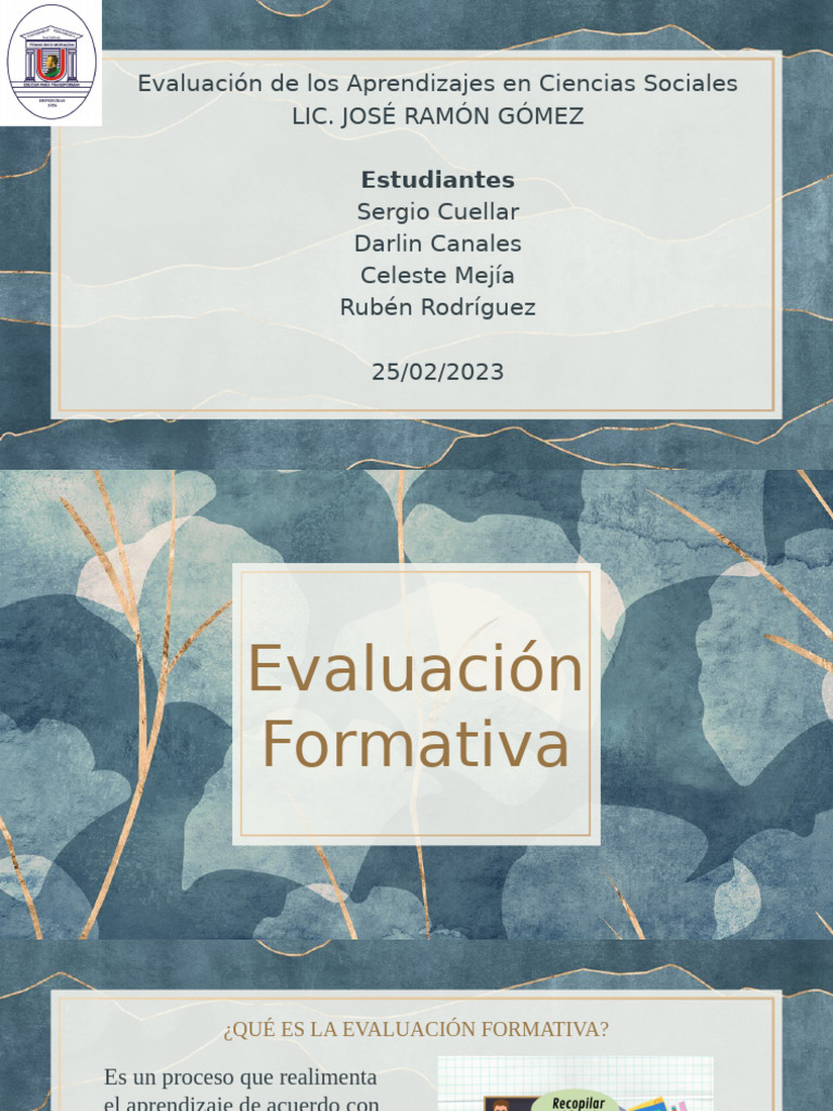 Evaluación Formativa Pdf Evaluación Aprendizaje