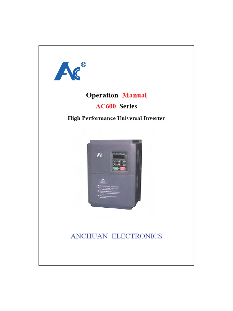 AC600 Series Inverter Operation Manual | PDF