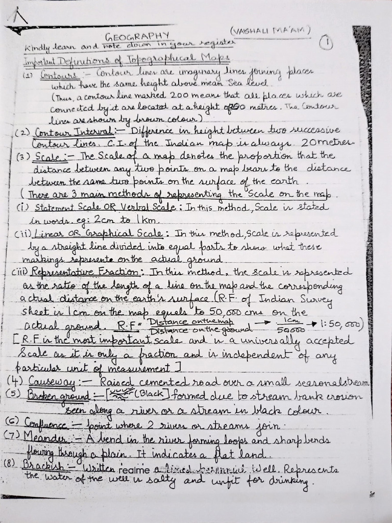 Topo Maps Notes Pdf
