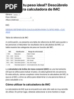 Ejercicios Calculo de Imc | PDF