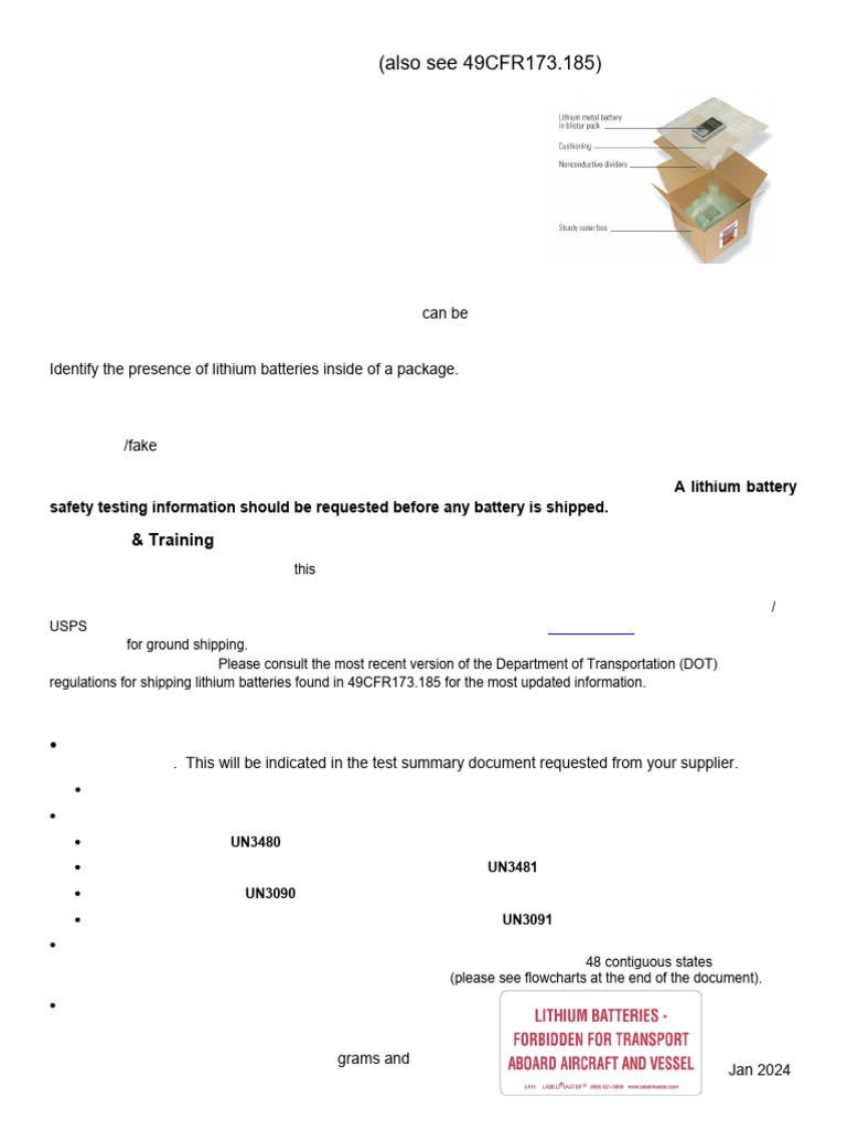 Lithium Battery Shipping Guidelines 2024 | PDF | Lithium Ion Battery ...