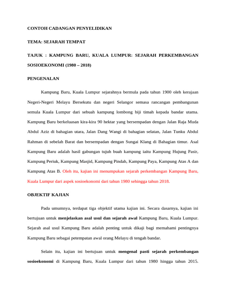 Proposal Tema Sejarah Tempat | PDF