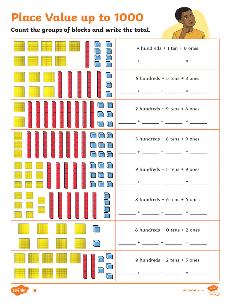 Place Value Worksheets: Up to 1000 | PDF | Mathematical Notation ...