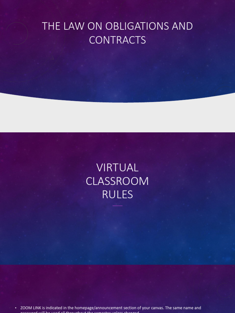 Virtual Classroom Rules for Law Classes | PDF | Law Of Obligations | Tort